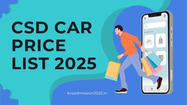 CSD Car Price List 2026: Canteen Stores Department Rate List - KVS ...